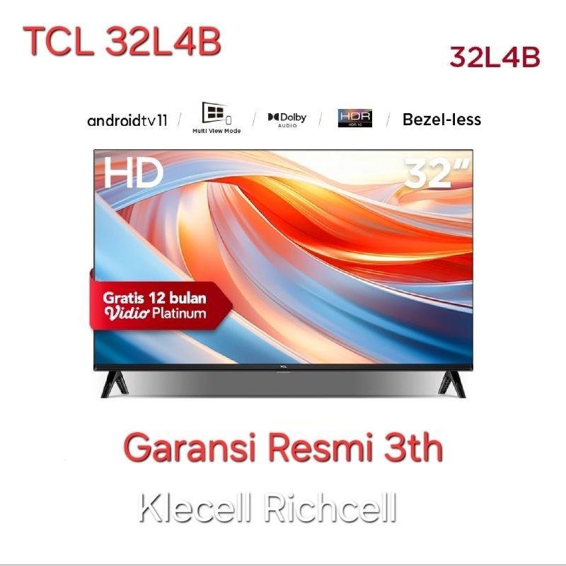 Jual TCL 32L4B - 32 Inch Android 11.0 TV Smart HD LED WIFi TV Garansi ...