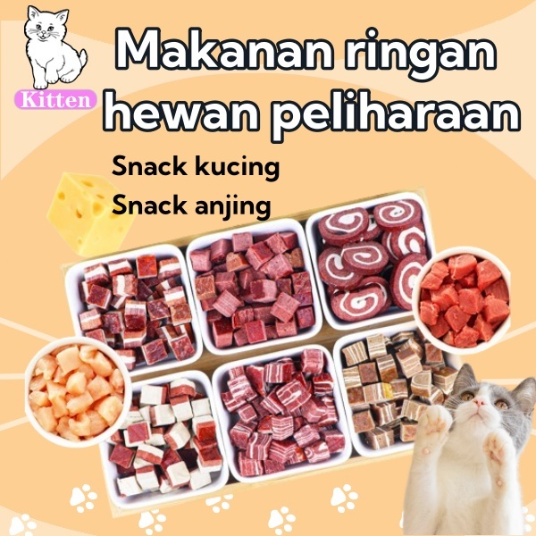 Jual Snack kucing snack anjing Cemilan Kucing 100g Ayam Bebek Daging ...
