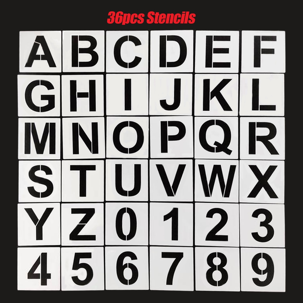 Jual 36 Buah Stensil Huruf dan Angka 3 Inci Stensil Alfabet Dapat ...