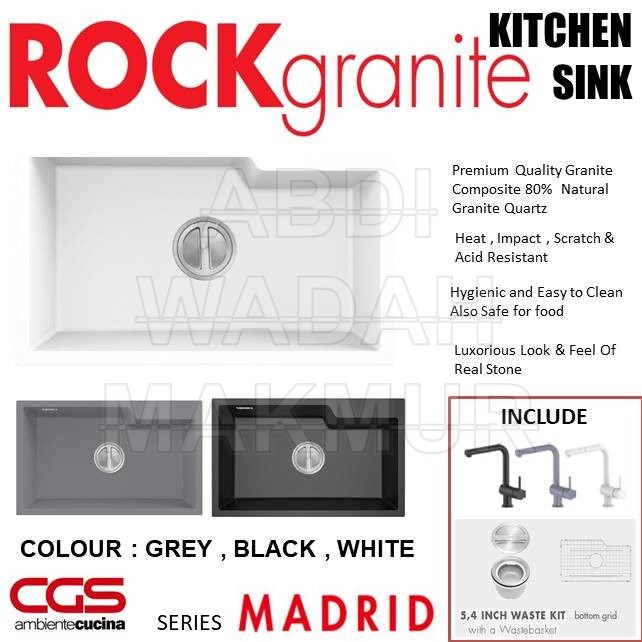 Jual KITCHEN SINK GRANITE ( CGS rock granite) MADRID SERIES | Shopee ...