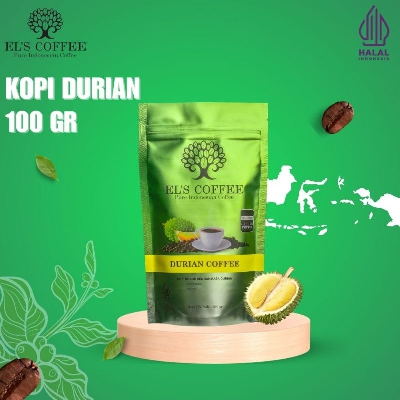 Jual Kopi Durian Lampung 100Gr Pure Indonesia Ground Coffee Roasted Asli dari EL'S COFFEE ...