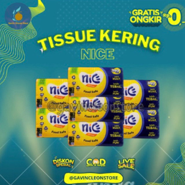 Jual Tissue Nice 2 ply 180 sheet|| Tissue nice 2 ply 250 sheet | Shopee ...