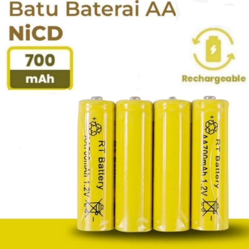 Jual Batre Cas Rechargeable AA 700mAh AAA 700mah 1.2V Isi Ulang | Shopee Indonesia