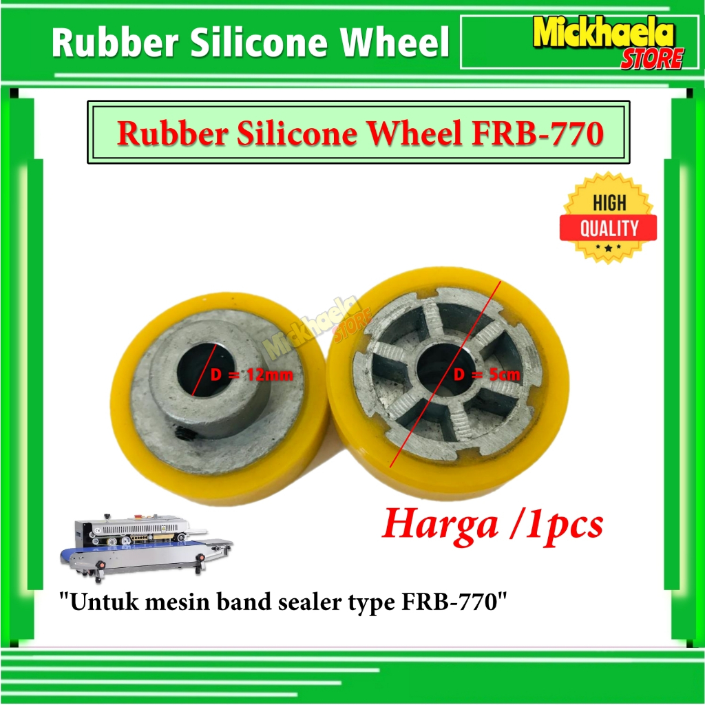 Jual Rubber silicone wheel roda roll karet kuning untuk mesin continous ...