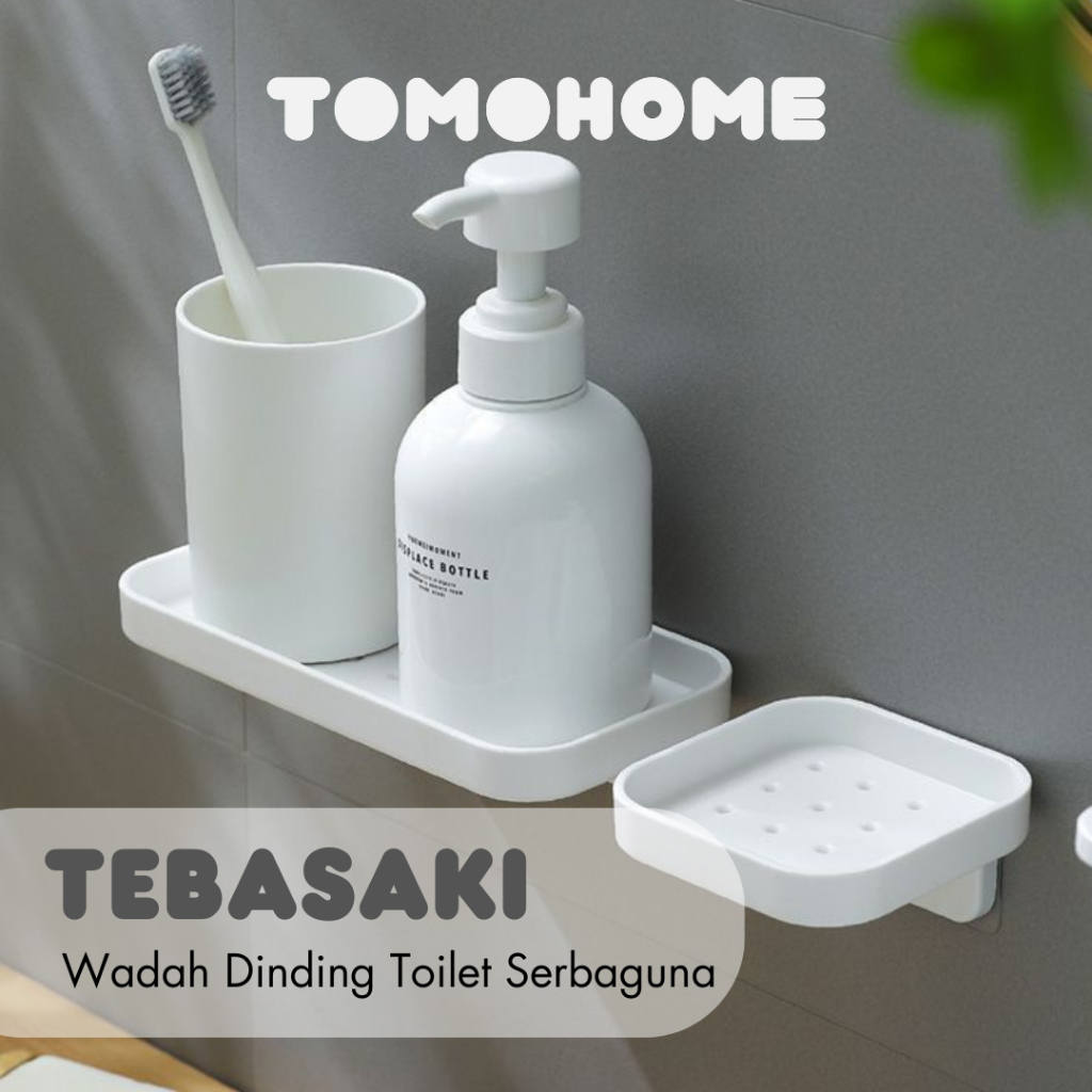 Jual TOMO - TEBASAKI Tray Dinding Toilet Estetis Organizer Dinding ...