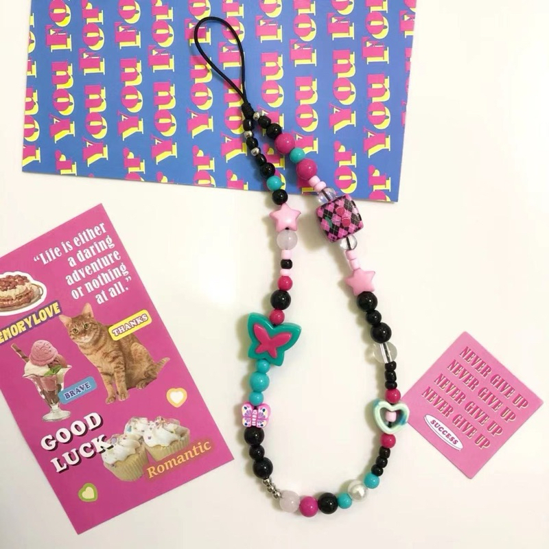 Jual (GRADE A- LIMITED) MONARCH BEADED PHONE STRAP - GANTUNGAN HP ...