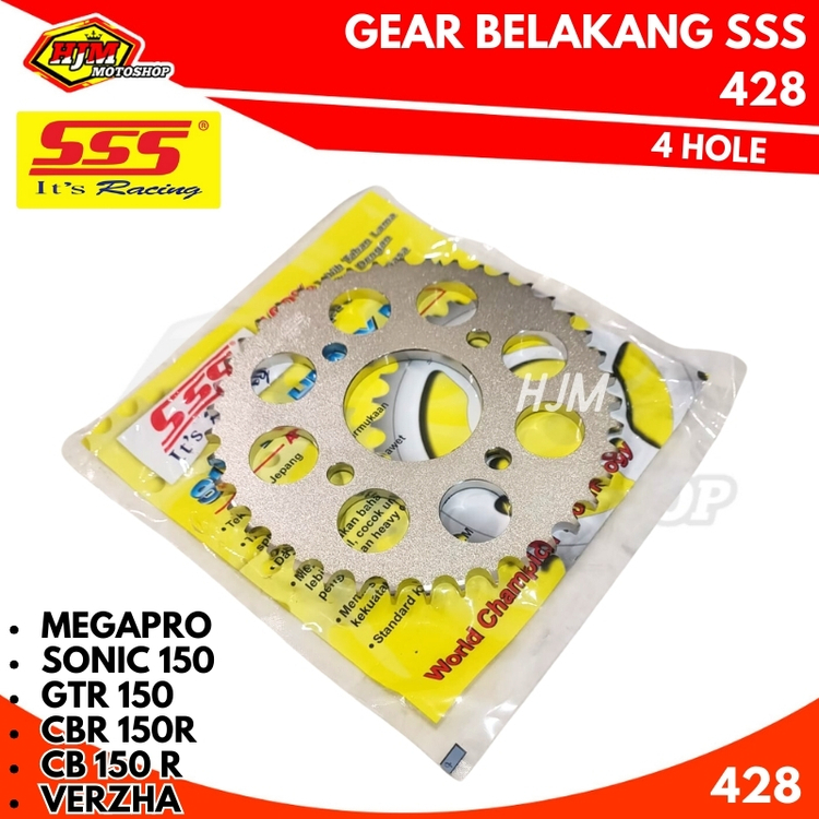 Jual Gear Belakang SSS 428 CB 150 R - CBR 150 R - Sonic 150 - GTR 150 - Megapro - Verza - Tiger ...