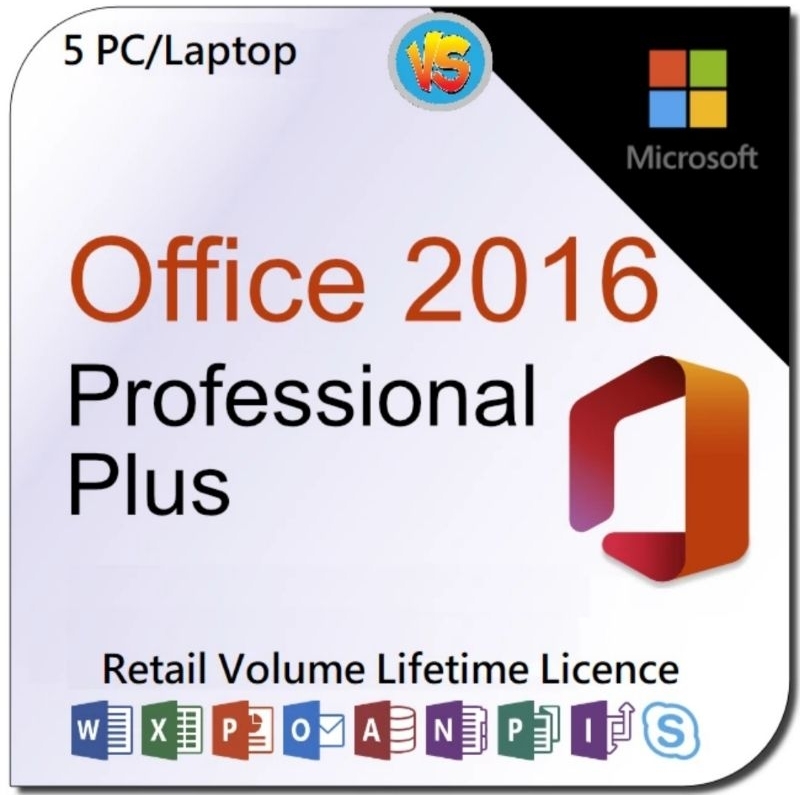 Jual key office 2016 pro plus retail volume for 5 pc/laptop | Shopee ...