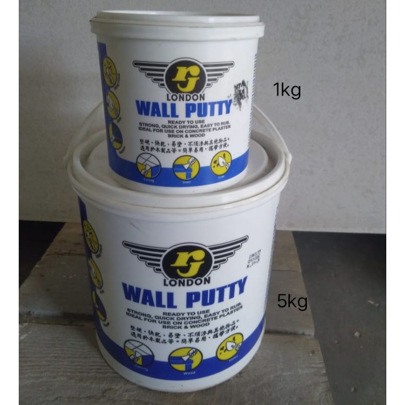 Jual Dempul Plamir Instant Tembok RJ London Wall Putty 5KG | Shopee ...