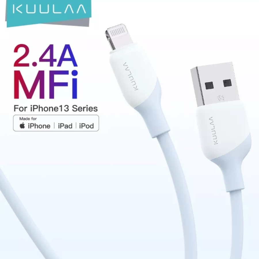 Jual KUULAA Kabel MFI Tipe USB to Lightning Soft Silicone Cable 1M ...