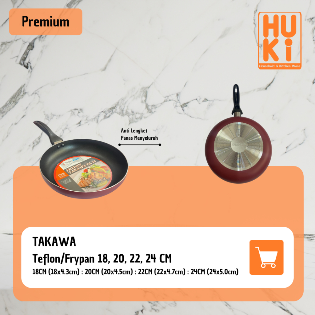 Jual Teflon Anti Lengket/Frypan TAKAWA TA/ Penggorengan Serbaguna ...