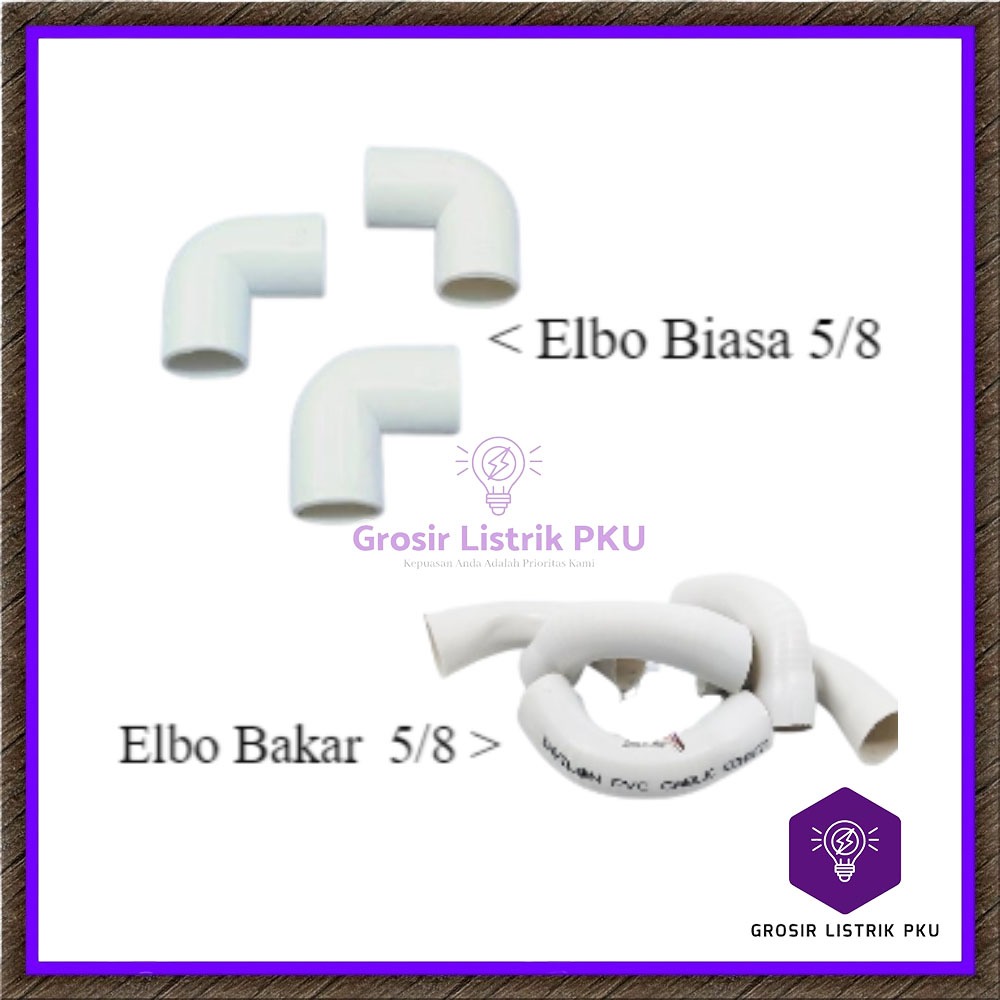Jual Elbow Pipa Listrik 5/8 Elbo Biasa Elbo Bakar PVC Elbo Putih 5/8 ...