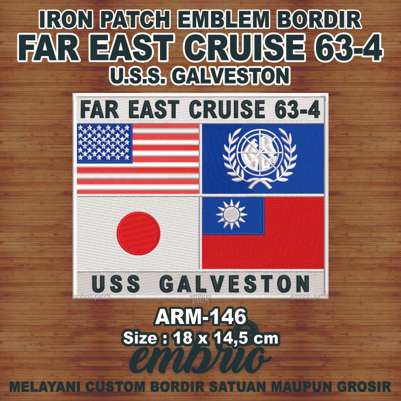 Jual ARM-146 Patch Far East Cruise 63-4 USS Galveston u.s. navy Jaket ...