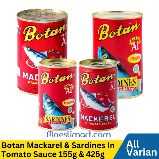 Jual Botan Mackarel 425g dan Sardines In Tomato Sauce 155g | Shopee ...