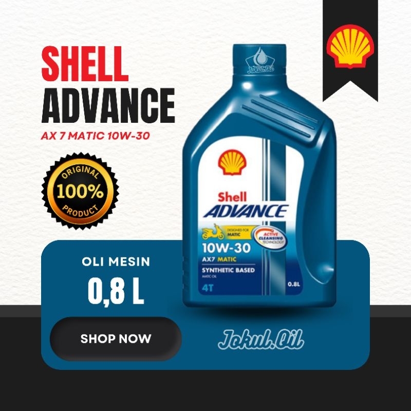 Jual Oli Motor Matic Matic Shell Advance AX-7 10W-30 (800ml) | Shopee ...