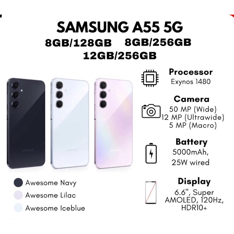 Jual Samsung A55 [5G] Ram 12/256 Original 100% Garansi Resmi (New ...