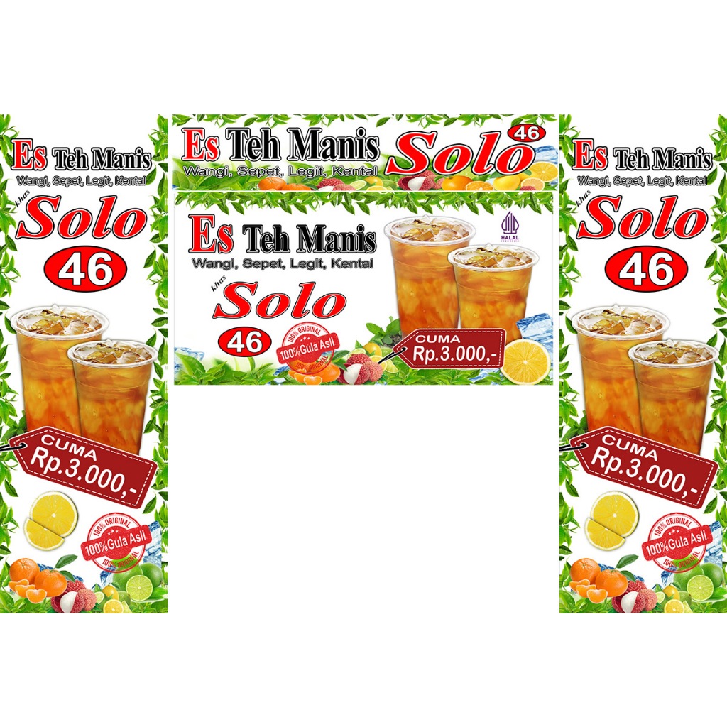 Jual Stiker es teh manis khas solo 46 | Shopee Indonesia