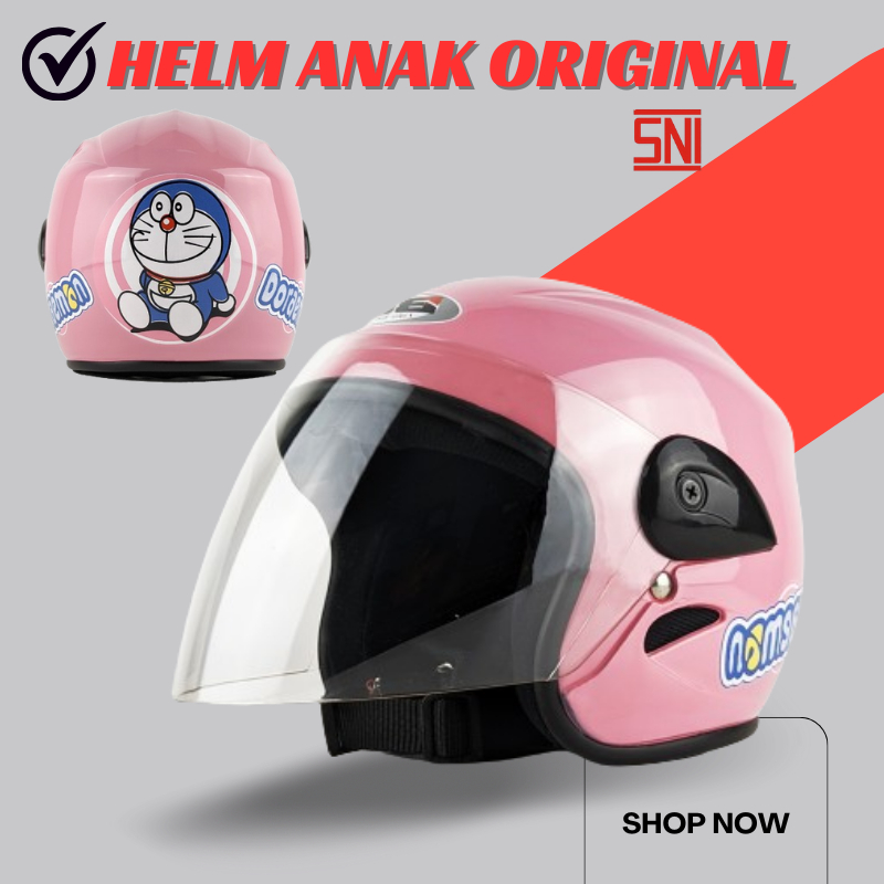 Jual Helm Anak SNI Motif Kartun Doraemon | HNK HELMETS | Shopee Indonesia