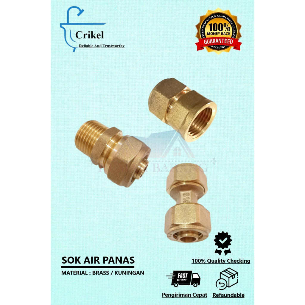 Jual Sok sambung drat luar drat dalam drat sambung 1/2 inch fitting pipa air panas rifeng ...