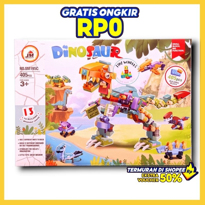 Jual [FREE bungkus kado] Mainan balok bricks Dinosaur Brick DInosaurus ...
