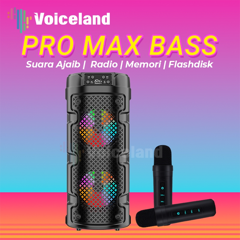 Jual 【PRO MAX BASS】Speaker Bluetooth Karaoke Besar Super Bass 2 Mic 8 ...