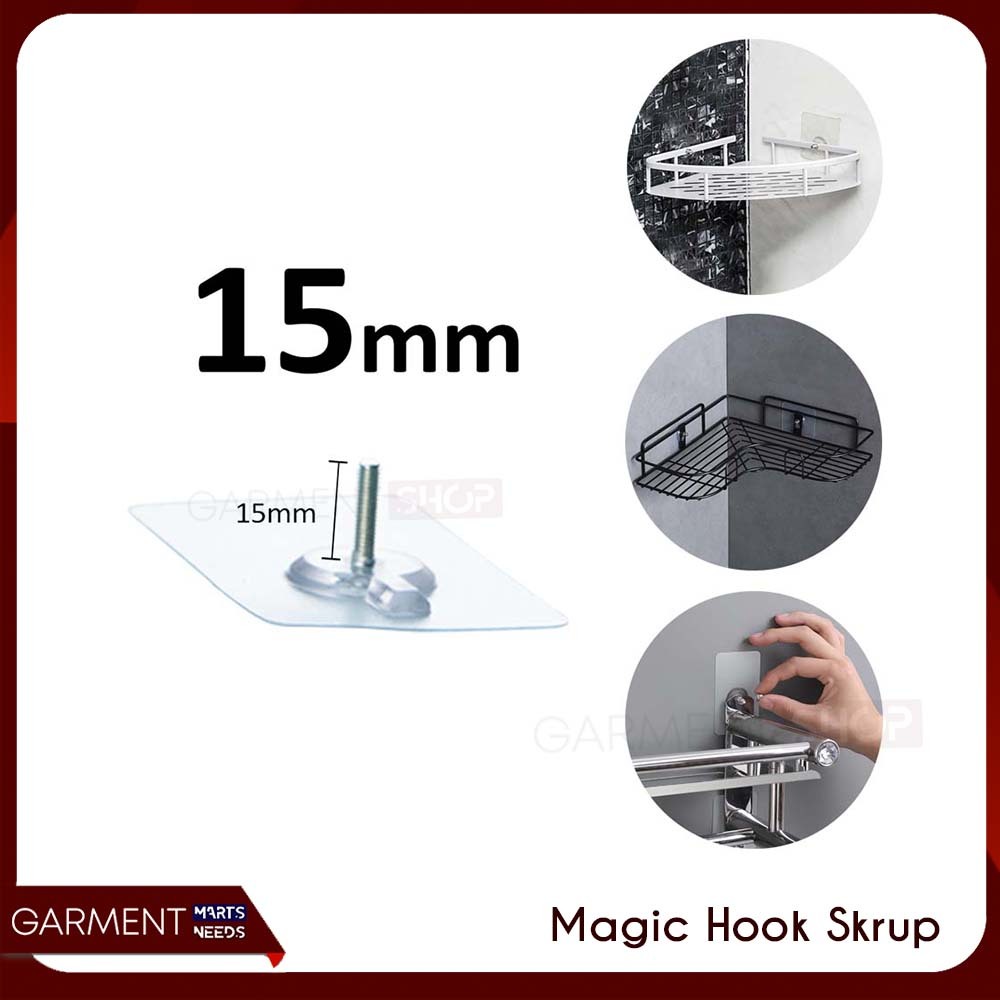 Jual Gantungan Tempel Magic Hook Cadangan Stiker Lem Kuat Dinding Transparan Laci Pigura Jam ...
