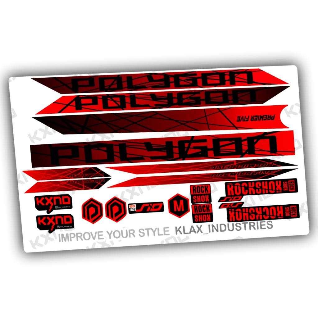 Jual decal frame polygon premier custom klax industries stiker sepeda ...