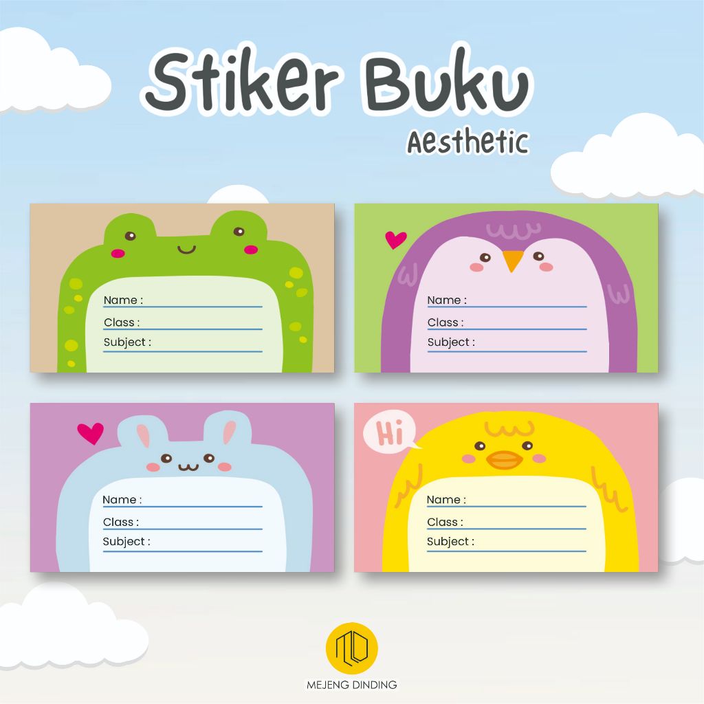 Jual STIKER MAPEL ISI 30 PCS / STIKER BUKU CUSTOM TEMA LUCU CUTE ...