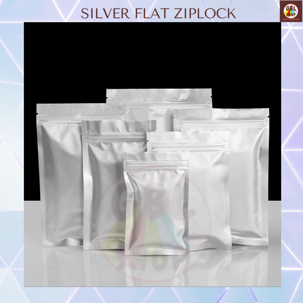 Jual Plastik Klip Kemasan Makanan 22x32 Aluminium Ziplock Silver Flat ...