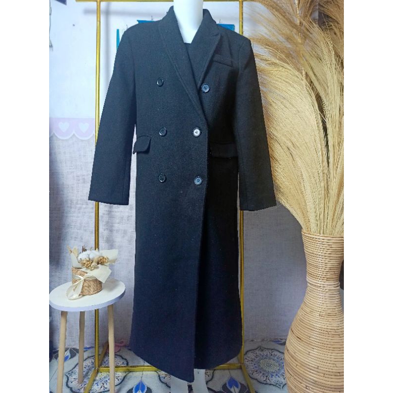 Jual MAYSOME SUPER BRAND (SUPER LONG COAT WOOL HITAM) | Shopee Indonesia
