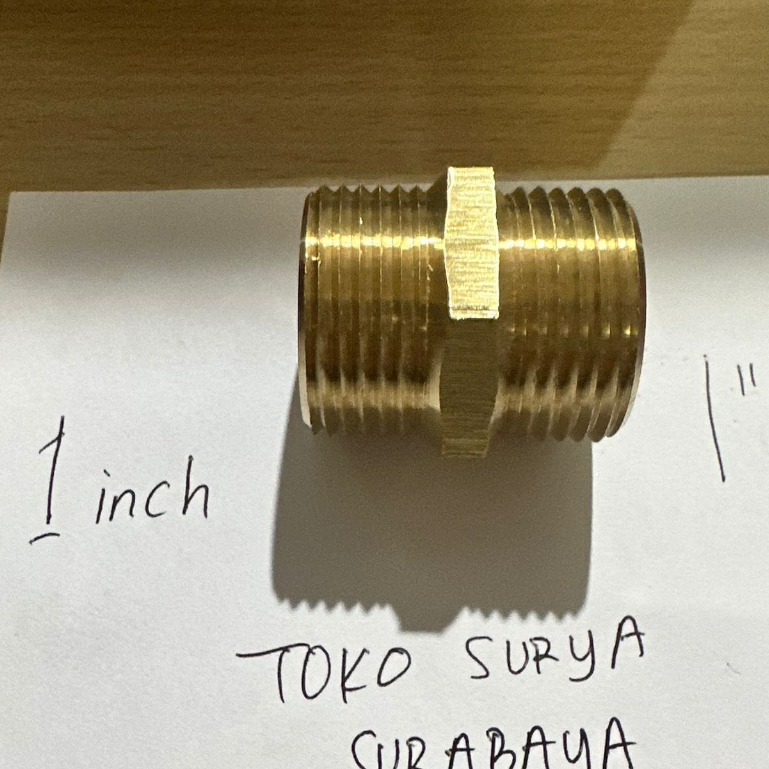 Jual Double nepel 1" x 1" double neple kuningan 1" dobel nepel 1 ...