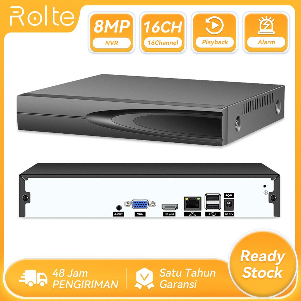 Jual Rolte 16CH 4K 8MP CCTV NVR Support For 8MP 5MP 4MP 3MP 2MP 1080P ...