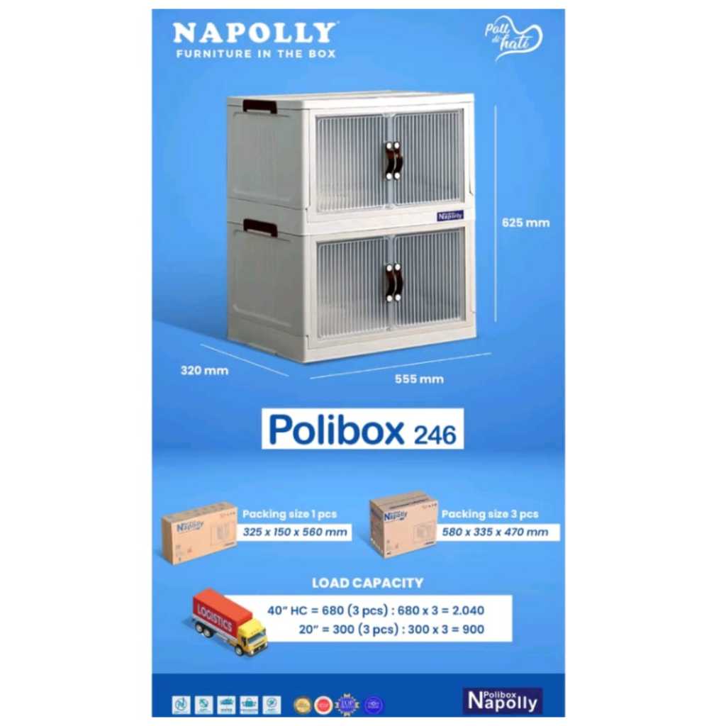 Jual Lemari/Tempat Box Penyimpanan Lipat Serbaguna Transparan Napolly ...