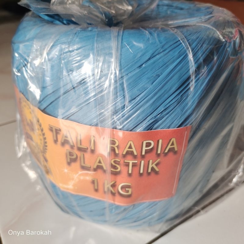Jual Tali Rafia Merk AJP 1 Kg / Tali Rafia 1 kg Warna Biru Kualitas ...