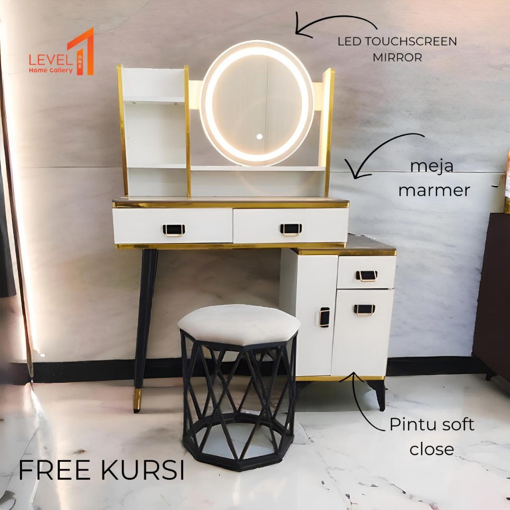 Jual Meja Rias LED Touchscreen Sentuh 3 Warna Lampu I Meja Rias Import ...