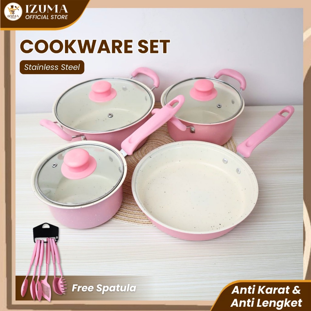Jual IZUMA Panci Wajan Set 13pcs Cookware Peralatan Masak Panci Set ...