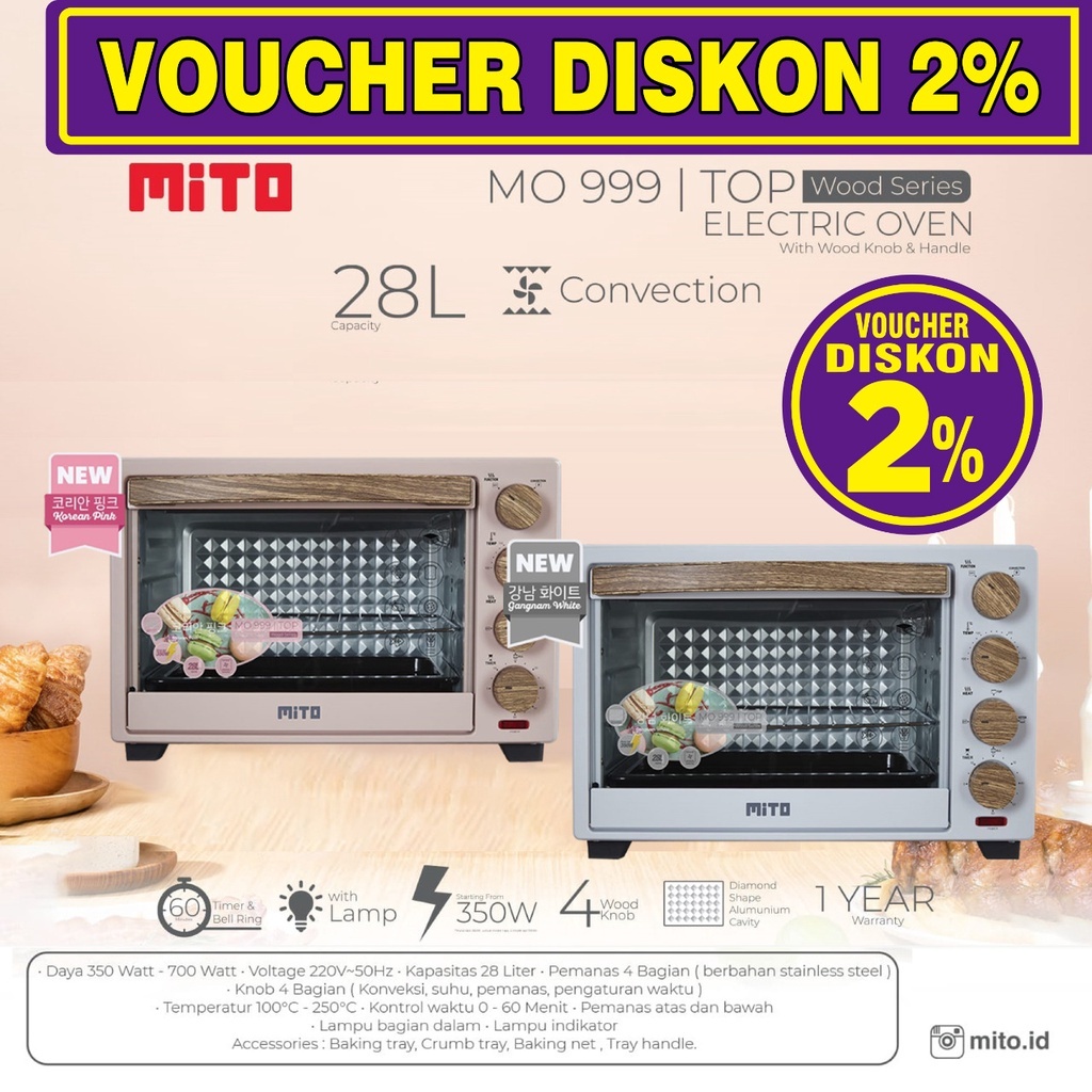 Jual Mito Oven Top MO 999 MO-999 MO999 Kapasitas 28liter 28L 28 L 28-L ...