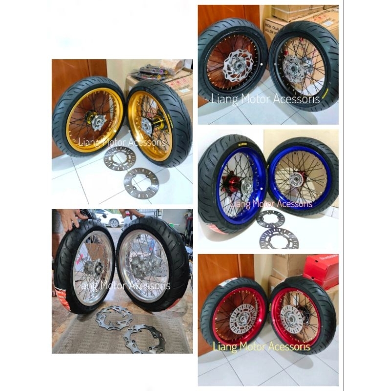 Jual Wheelset Velg SuperMoto - KLX150/CRF150/WR155 - Paketan Velg ...