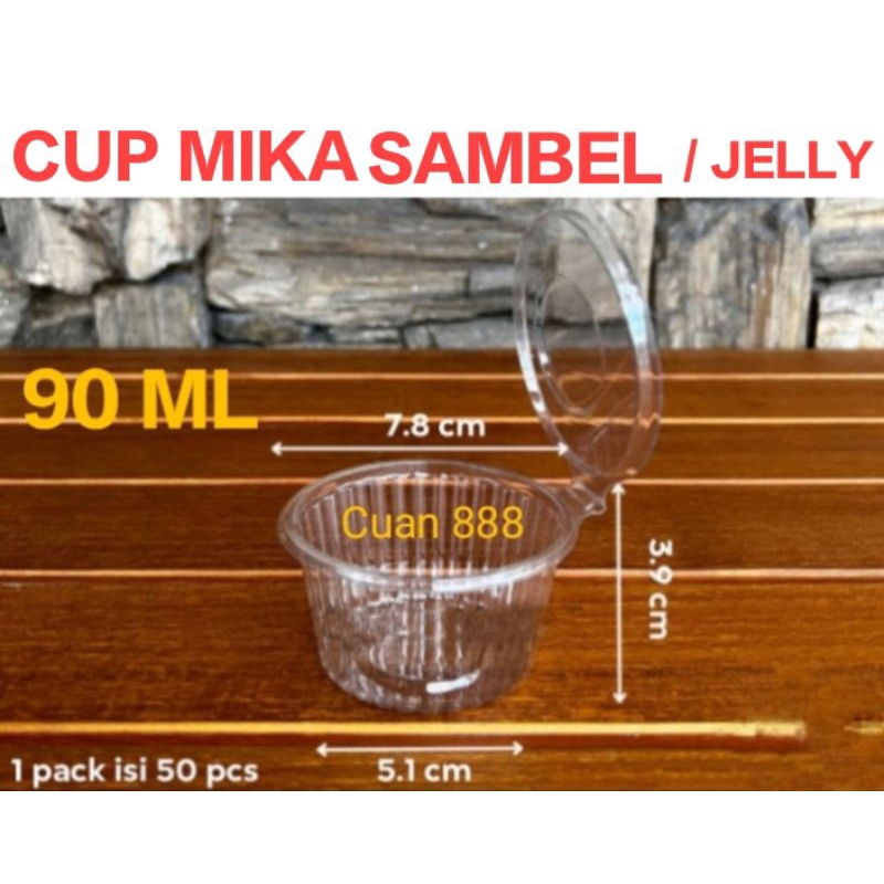 Jual CUP SAMBAL MIKA TUTUP SAMBUNG NS 90ML / CUP SAOS CUP SAMBAL JELLY DESSERT AGAR PUDDING ...
