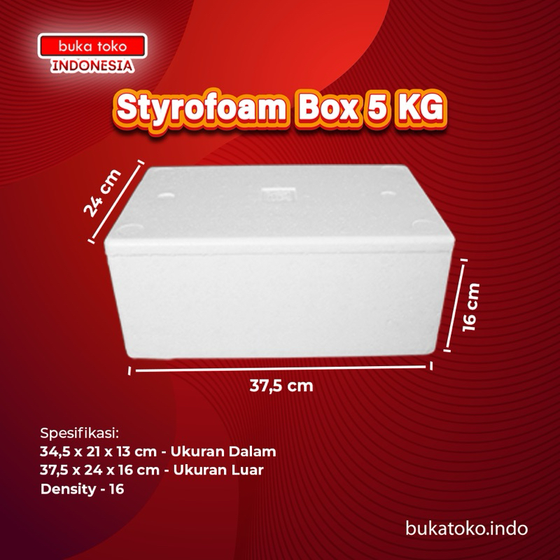 Jual Styrofoam Box 5 Kg | 37,5 x 24 x 16 | Untuk Pengiriman & Penyimpanan | Murah | Shopee Indonesia