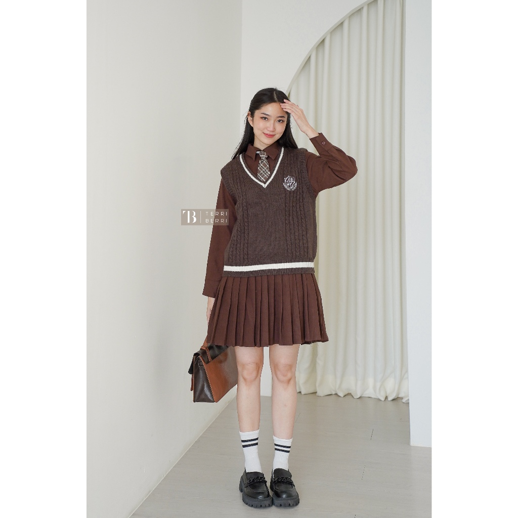 Jual Se-Kyung Set Dress + Vest + Dasi 3in1 [ Banyak Varian ] Knit ...