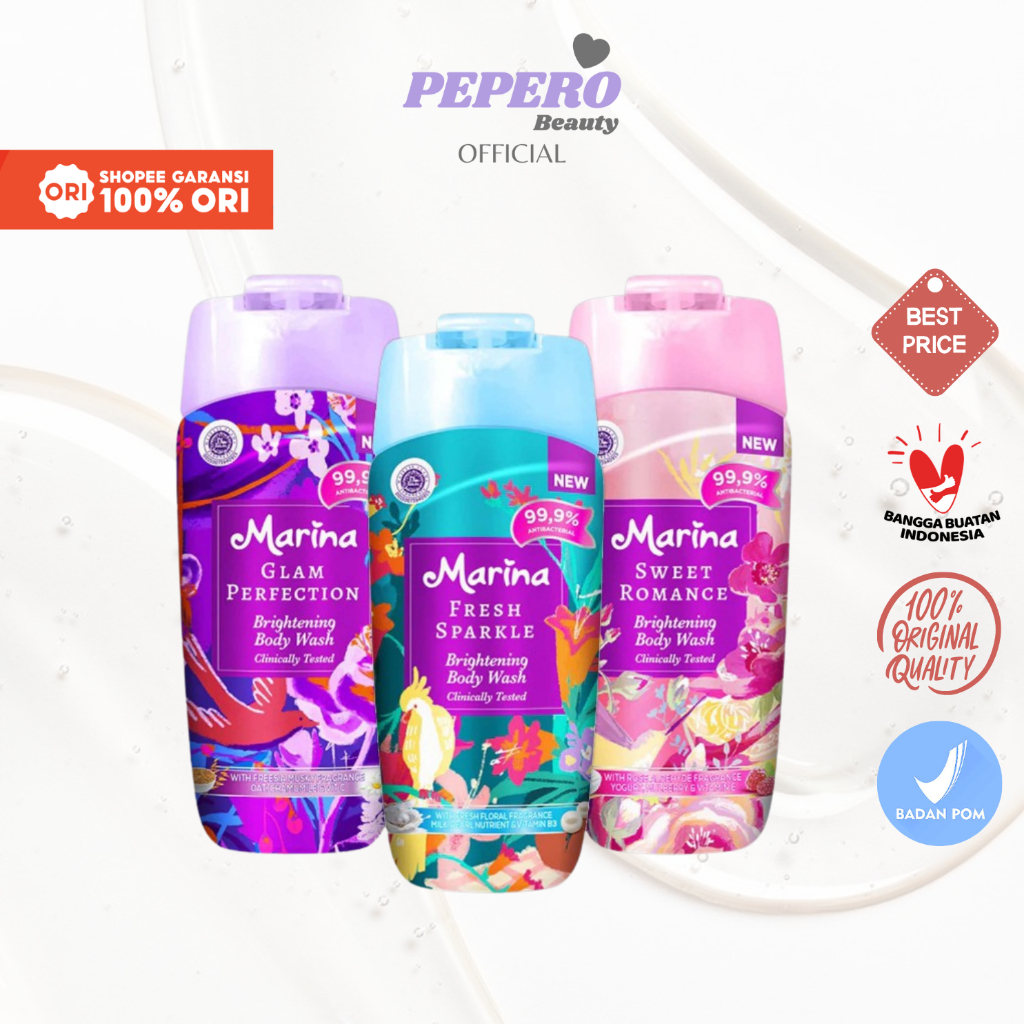 Jual MARINA Brightening Body Wash Botol 95ml - Sabun Cair | Shopee Indonesia