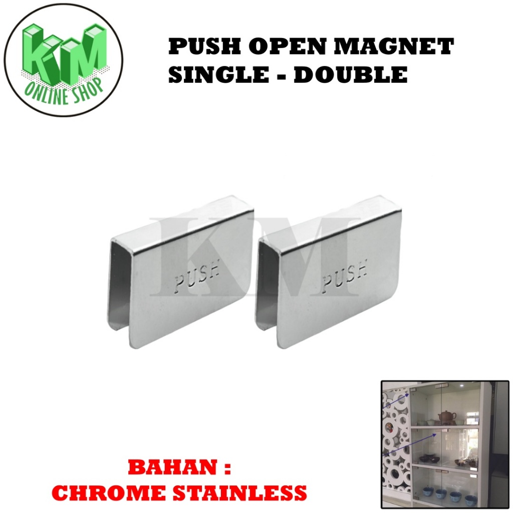 Jual Push Open Magnet Singel dan Double Engsel Jepit Kaca / Push Magnet ...