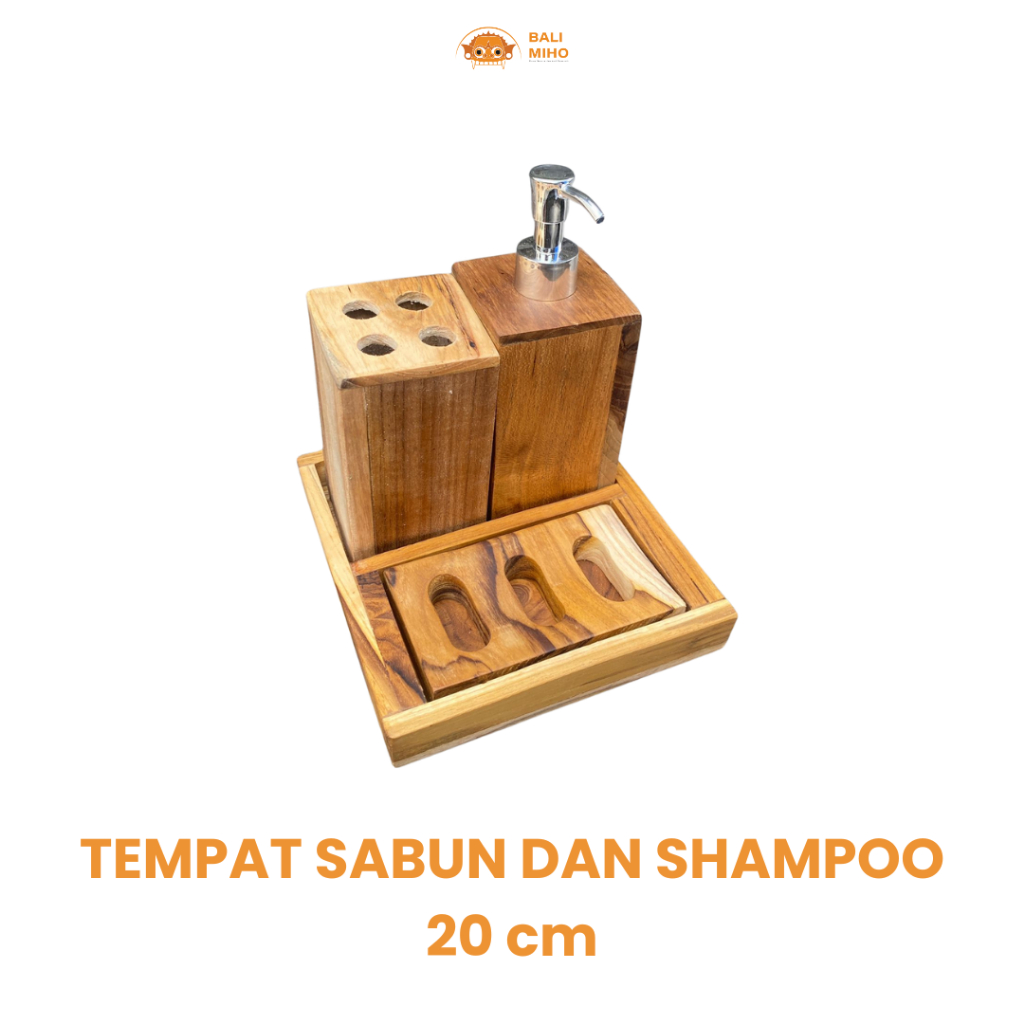 Jual Tempat Alat Mandi - 1 Set Tempat Alat Mandi Kayu - Tempat Sabun ...