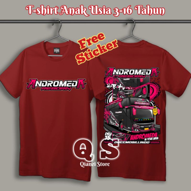 Jual # Baju Bus Mania Viral Keren Free Sticker Andromeda| Kaos Anak ...