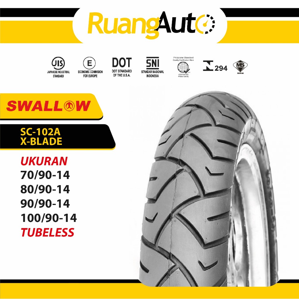 Jual BAN MOTOR RING 14 SWALLOW SC-102A X-BLADE | 70/90 | 80/90 | 90/90 ...