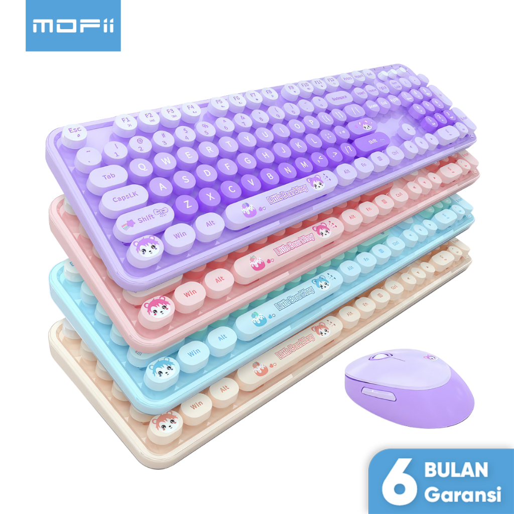 Jual MOFii Keyboard Wireless Dan Mouse Wireless Set 2.4G Bear Sweet ...