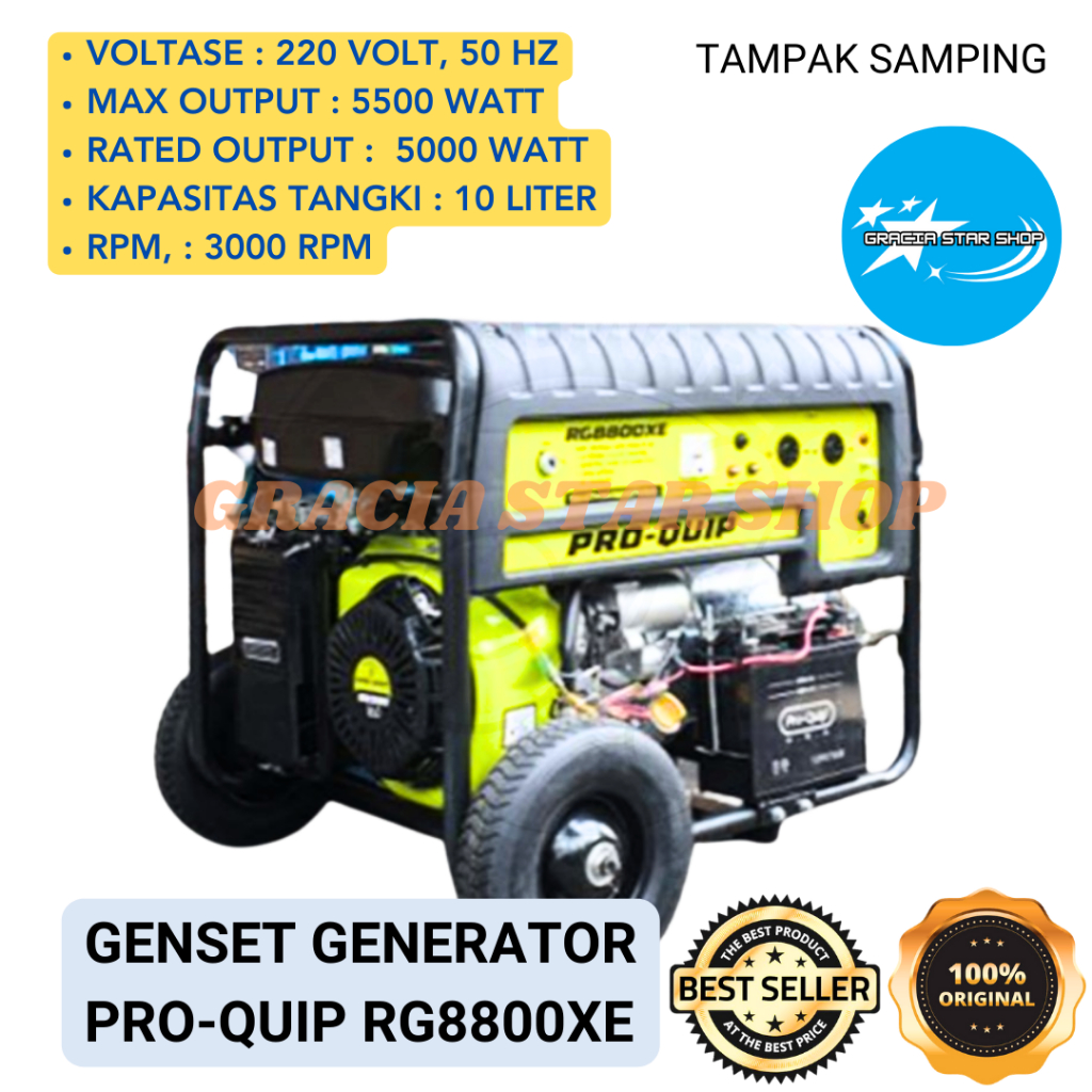 Jual GENSET GENERATOR BENSIN PRO QUIP RG8800XE (5000 WATT) ORIGINAL ...
