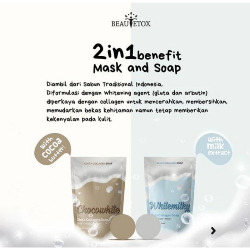 Jual Beautetox Sabun Gluta Collagen Chocowhite, White milky 50gr ...