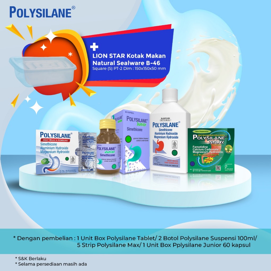 Jual Polysilane Tablet 1 Box/ Suspensi 100ml dan 180ml - Obat Maag dan ...
